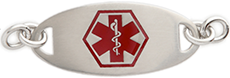 Stainless Red Oval Medical ID Tag | Lauren's Hope